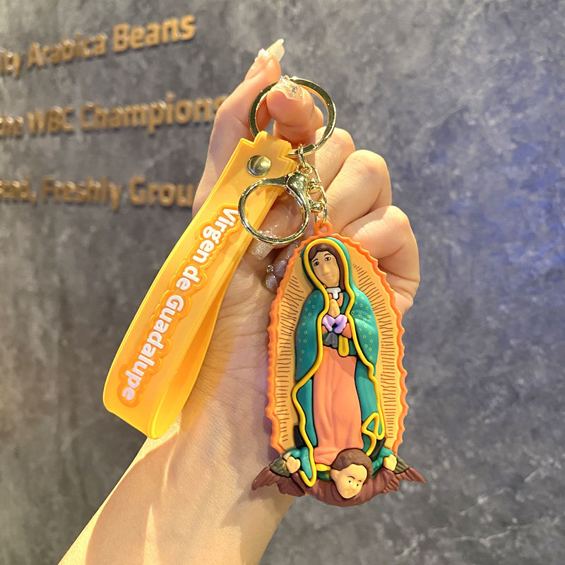 Jesus Saint Mary keychain PVC soft rubber Virgin keychain Gift Key ring ...