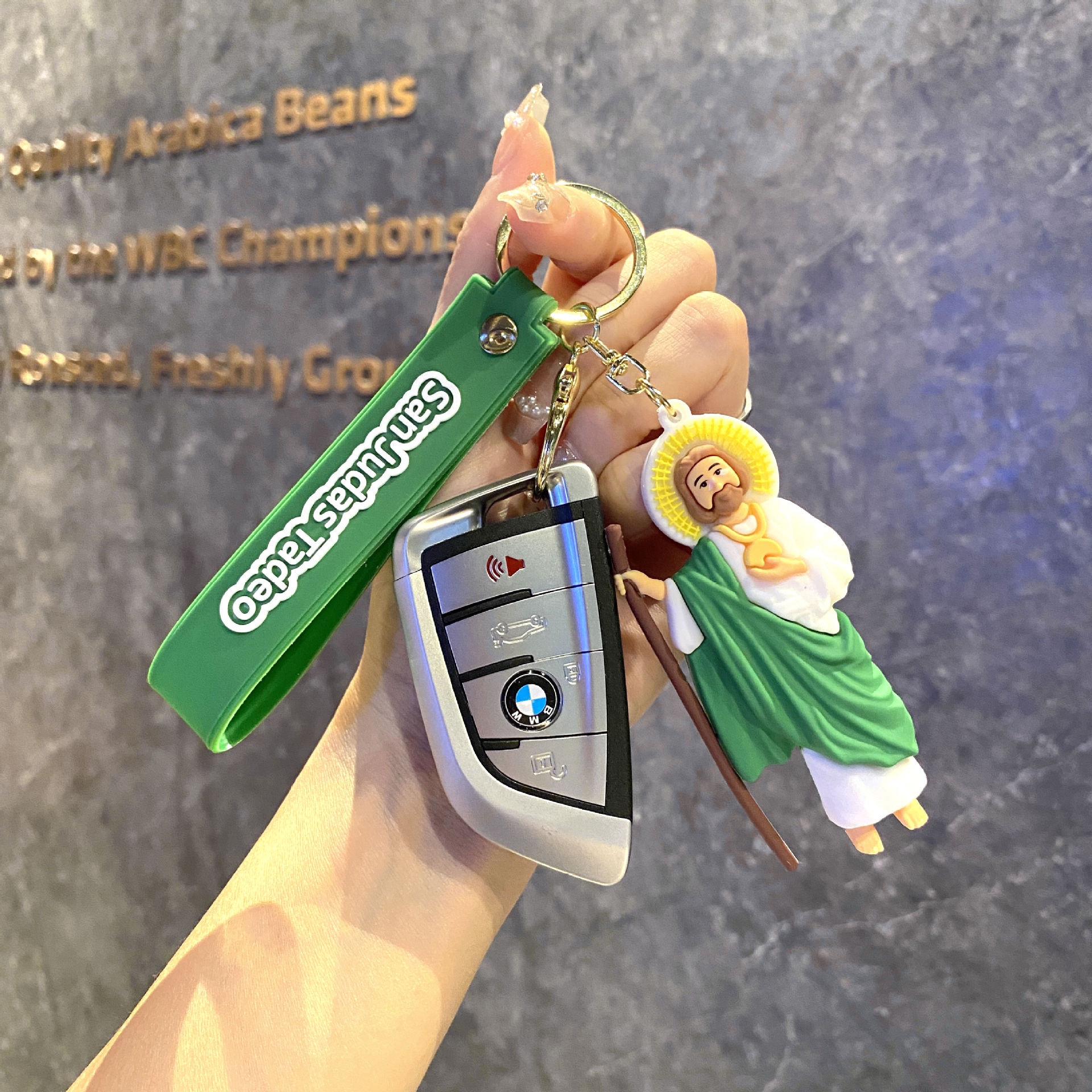 Jesus Saint Mary keychain PVC soft rubber Virgin keychain Gift Key ring ...