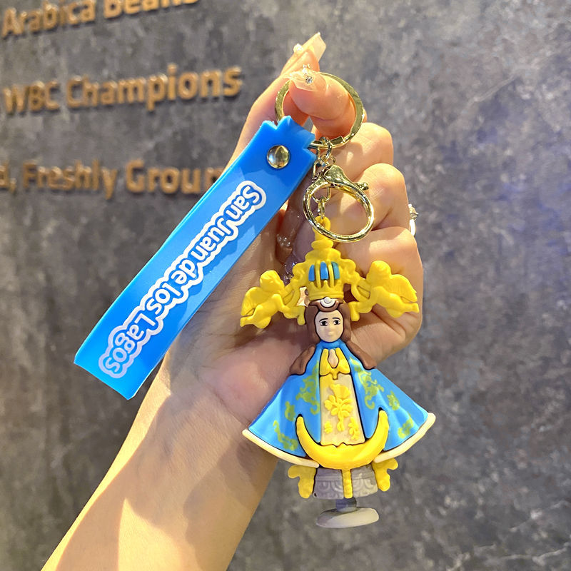 Jesus Saint Mary keychain PVC soft rubber Virgin keychain Gift Key ring ...