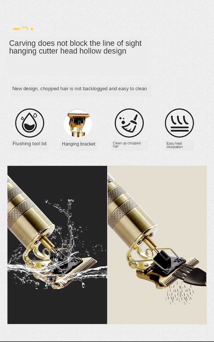 Electric Hair Clipper Trimmer USB Razor Clipper Rechargeable Shaver ...