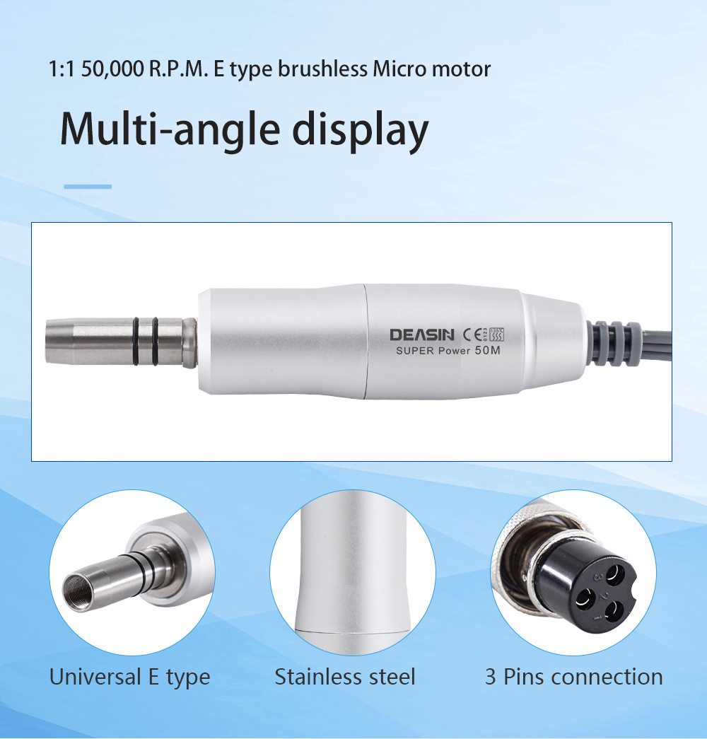 E-type Dental brushless Electric Micro Motor 50k RPM for Straight ...