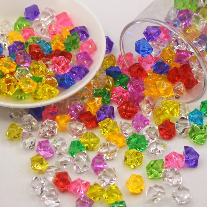 100/200/500Pcs Acrylic Color Crystal Fake Gems Stone Ice Rocks Pebbles ...