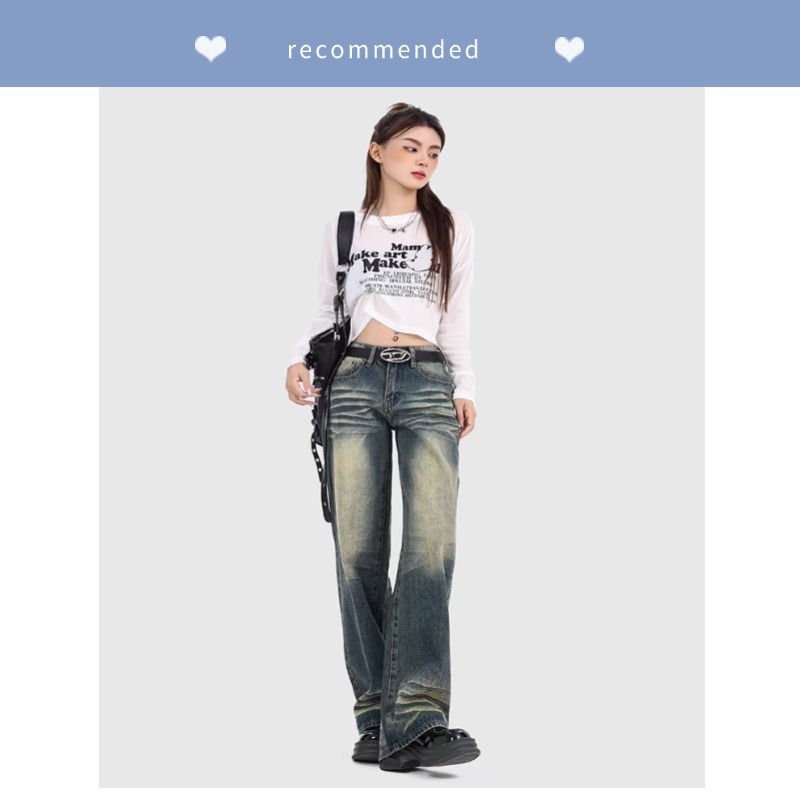 【S-3XL 】 Retro maong fashion skinny jeans for Women jag Wash loose high ...