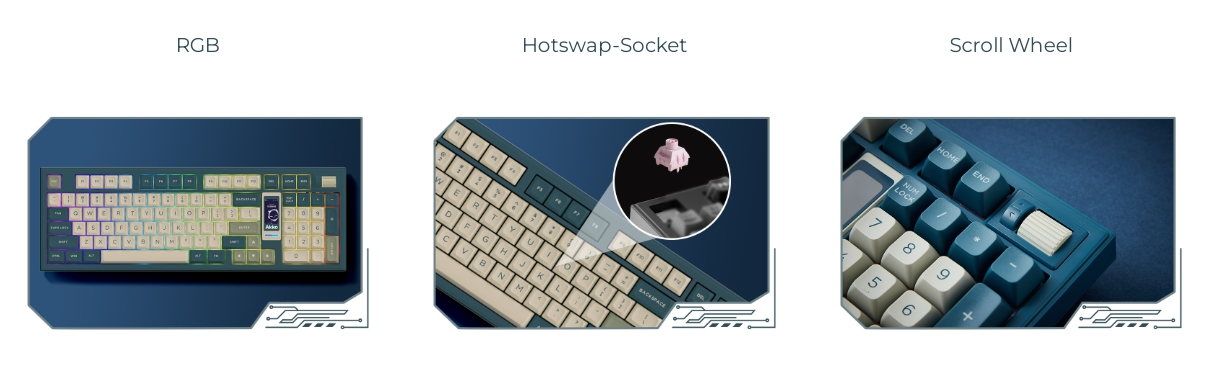 Akko Ink Green 5098B Wireless Mechanical Keyboard, First with LCD ...