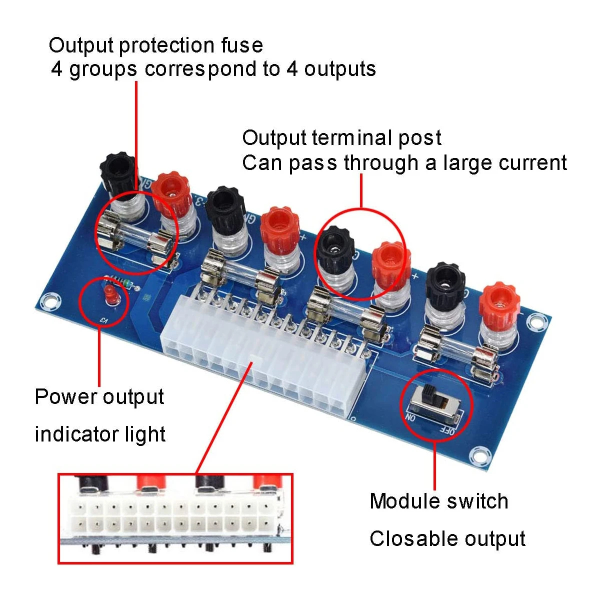 XH-M229 Desktop Chassis Power Supply ATX Adapter Board Takeout Board ...
