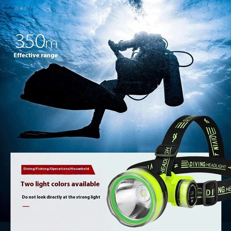 Diving headlamp for underwater use, fish catching waterproof strong ...