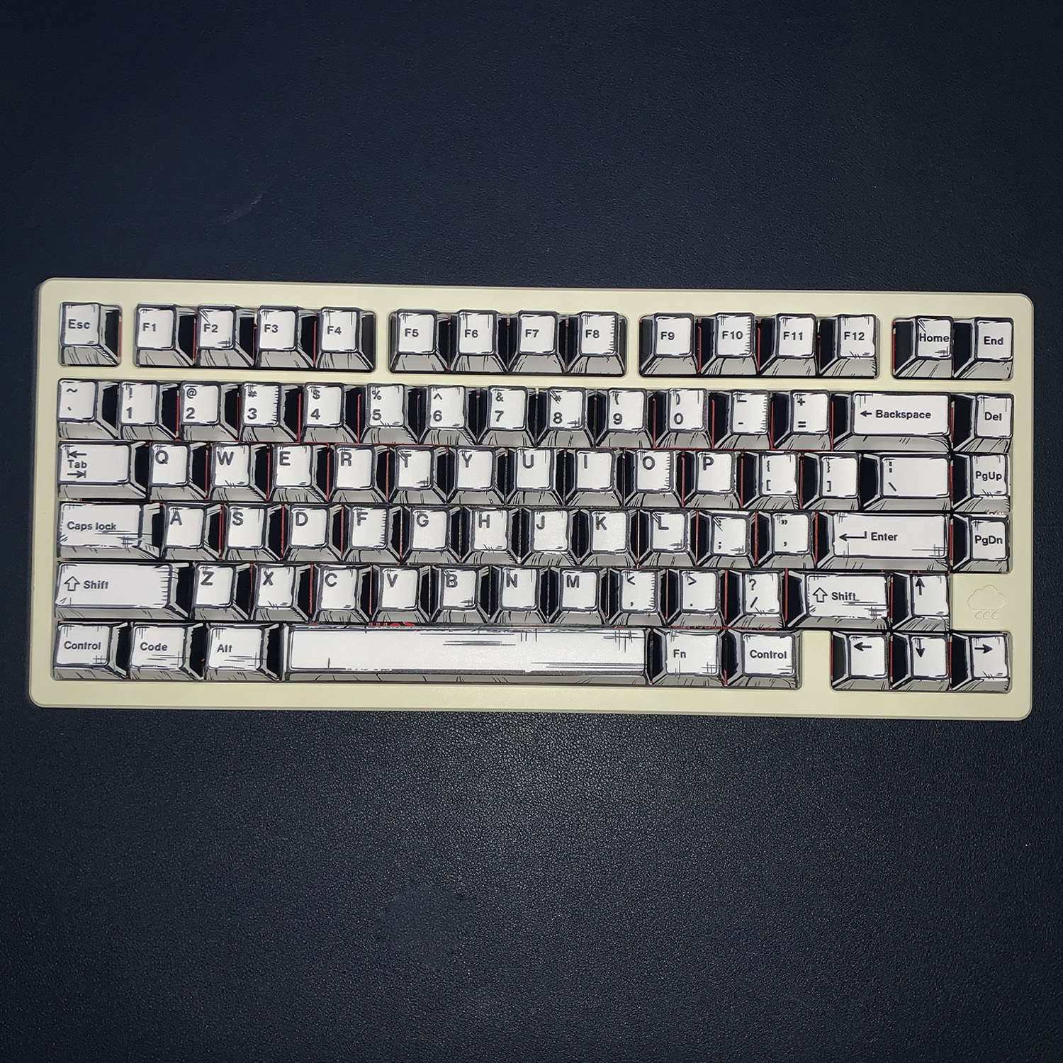 Comic White Keycaps PBT Dye-sub Cherry Profile Keycap Custom Keycaps ...
