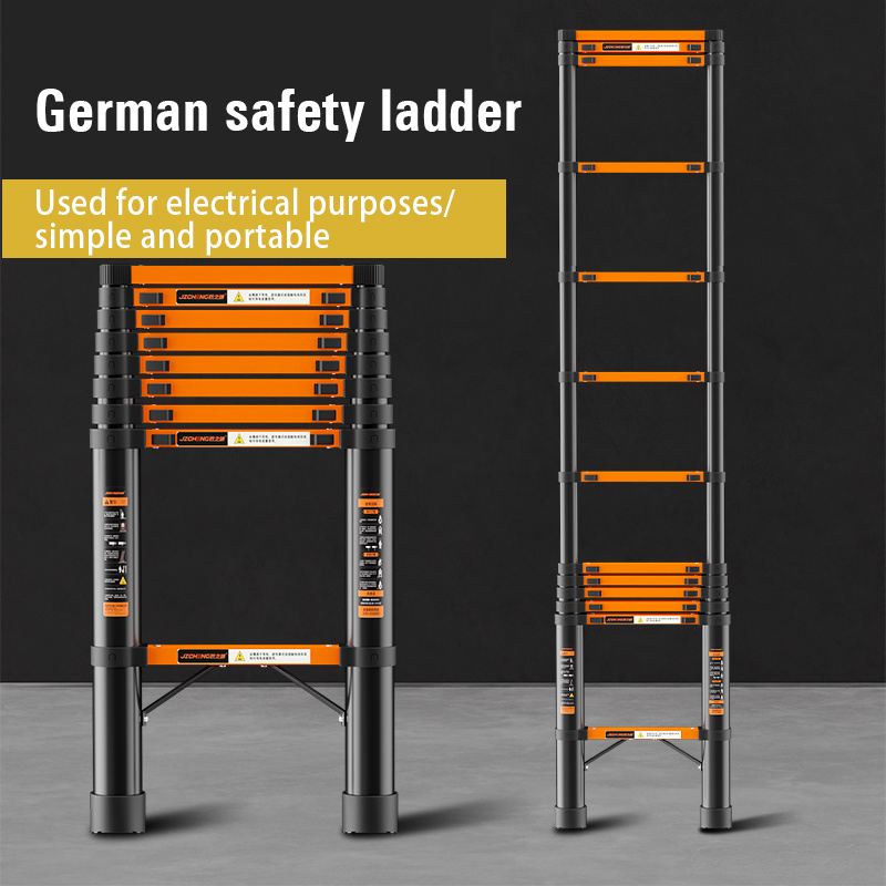 GUGA Telescopic Ladder Aluminum Alloy Black Multifunctional Ladder ...