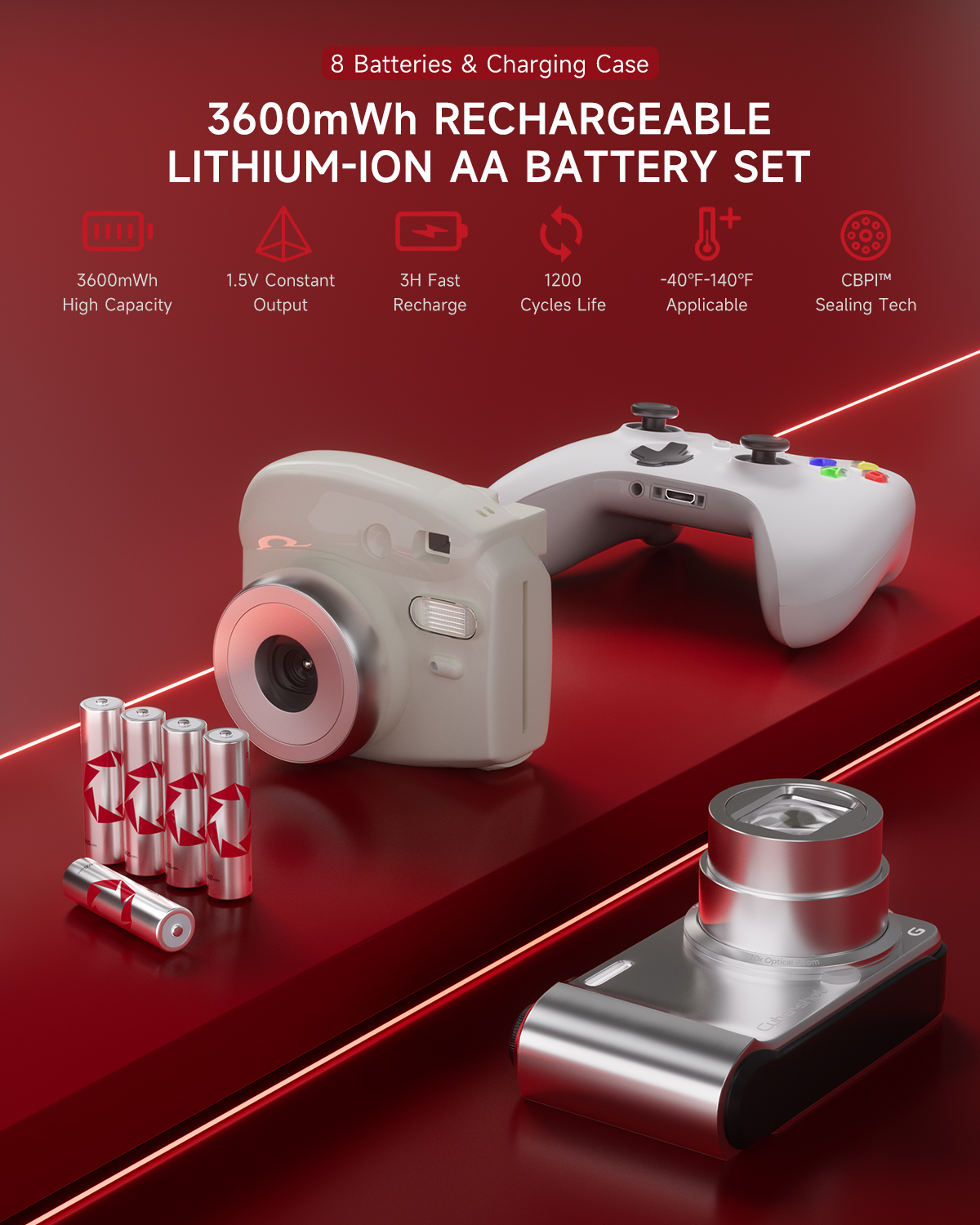 PHOTOOLEX 1.5V AA Rechargeable Lithium Battery 3600mWh 1.5V High ...