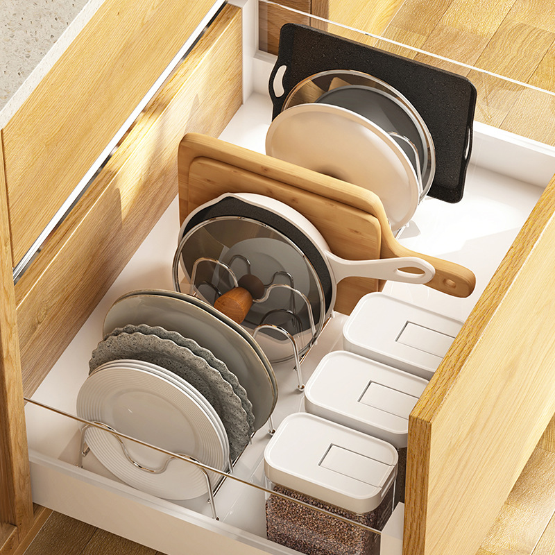 Actver Pot Lid Organizer Pot Cover Holder Pan Lid Plate Pot Organizer ...