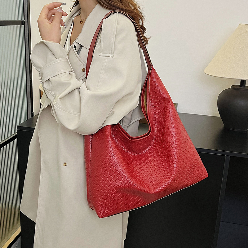 Hhnbnb Vintage Shoulder Bag For Woman Fashion PU Leather Handbag Woven Hobo Bag Casual Commuter ...