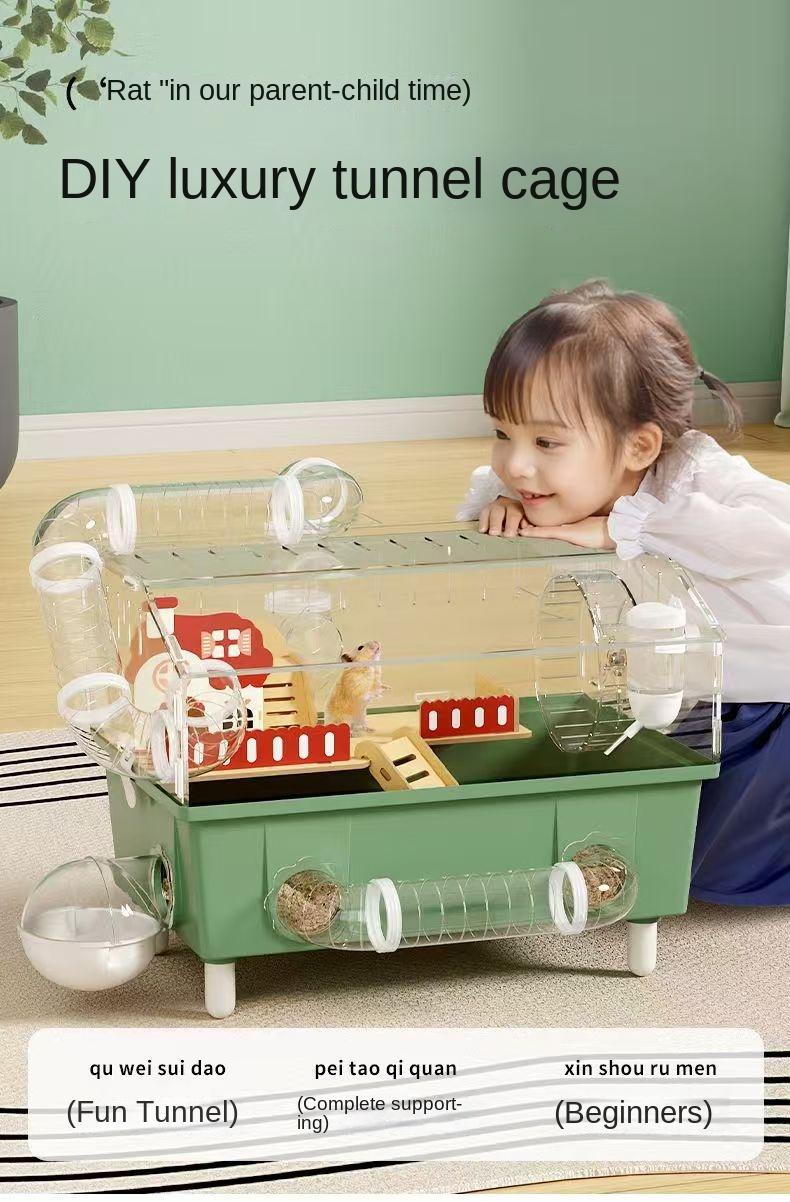 Hamster Cage High-value Large Space Hamster Food Acrylic Transparent ...