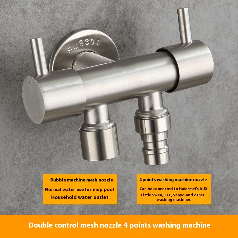 Multi-purpose faucet Silver stainless steel faucet double faucet one ...