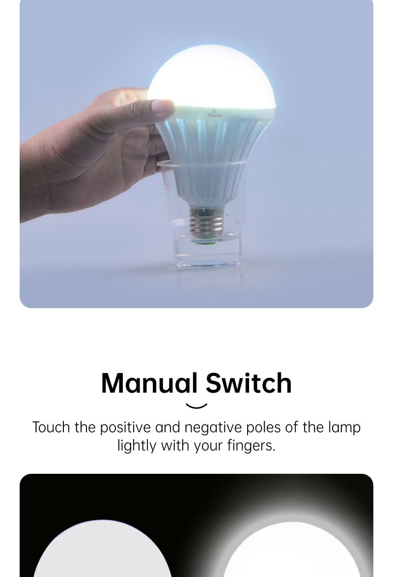 Thunlit Rechargeable LED Bulb E27 Emergency Light for Home 5W Small ...