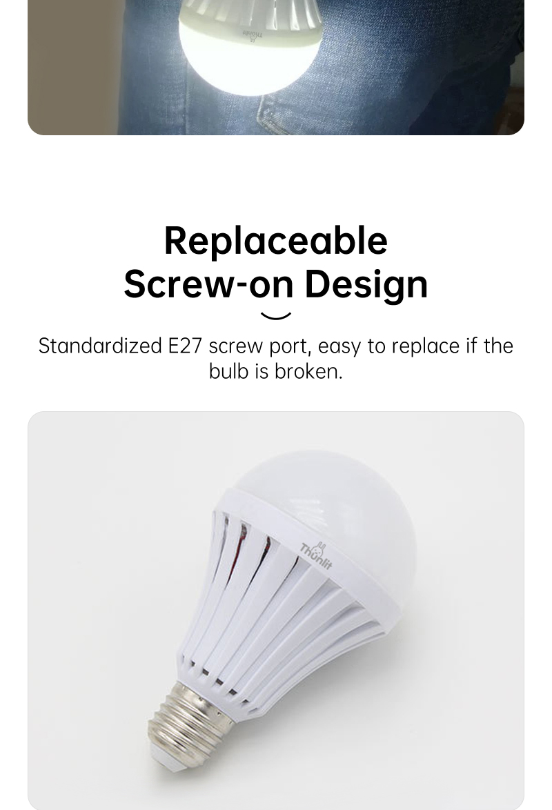 Thunlit Rechargeable LED Bulb E27 Emergency Light for Home 5W Small ...