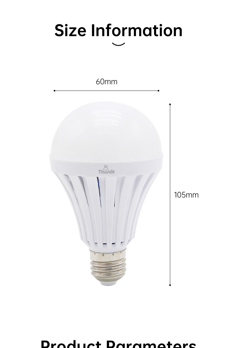 Thunlit Rechargeable LED Bulb E27 Emergency Light for Home 5W Small ...
