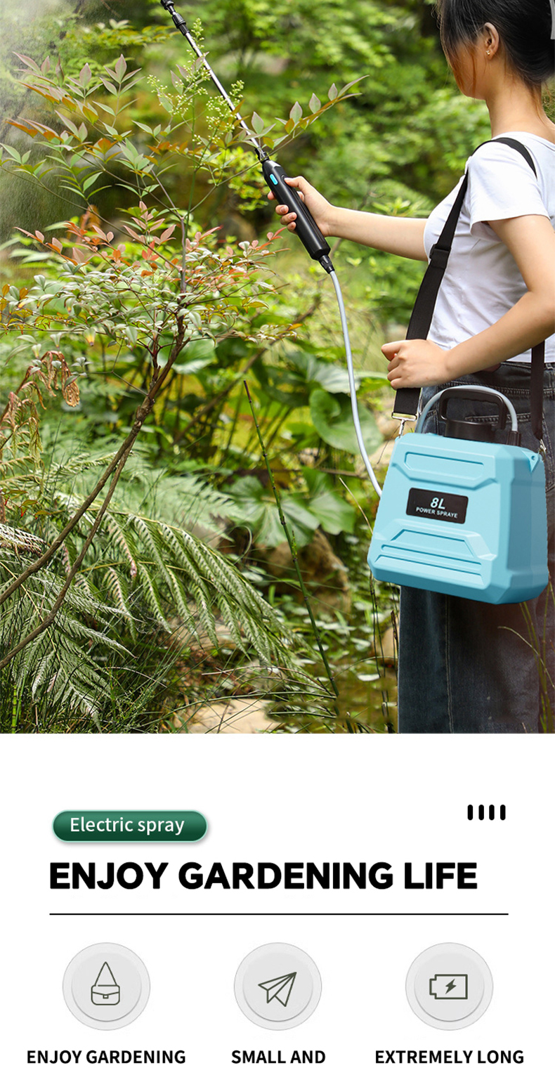 8L/5L Electric Sprayer Agriculture Rechargeable Spray Gun Garden Plant ...