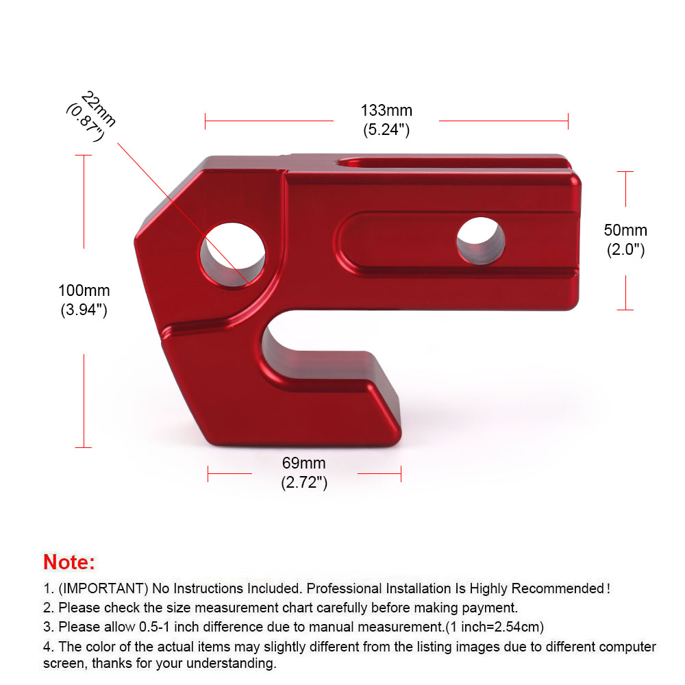 2" Towing Hitch Receiver Skid Protection 45000 lbs For 3/4" D-Ring or ...