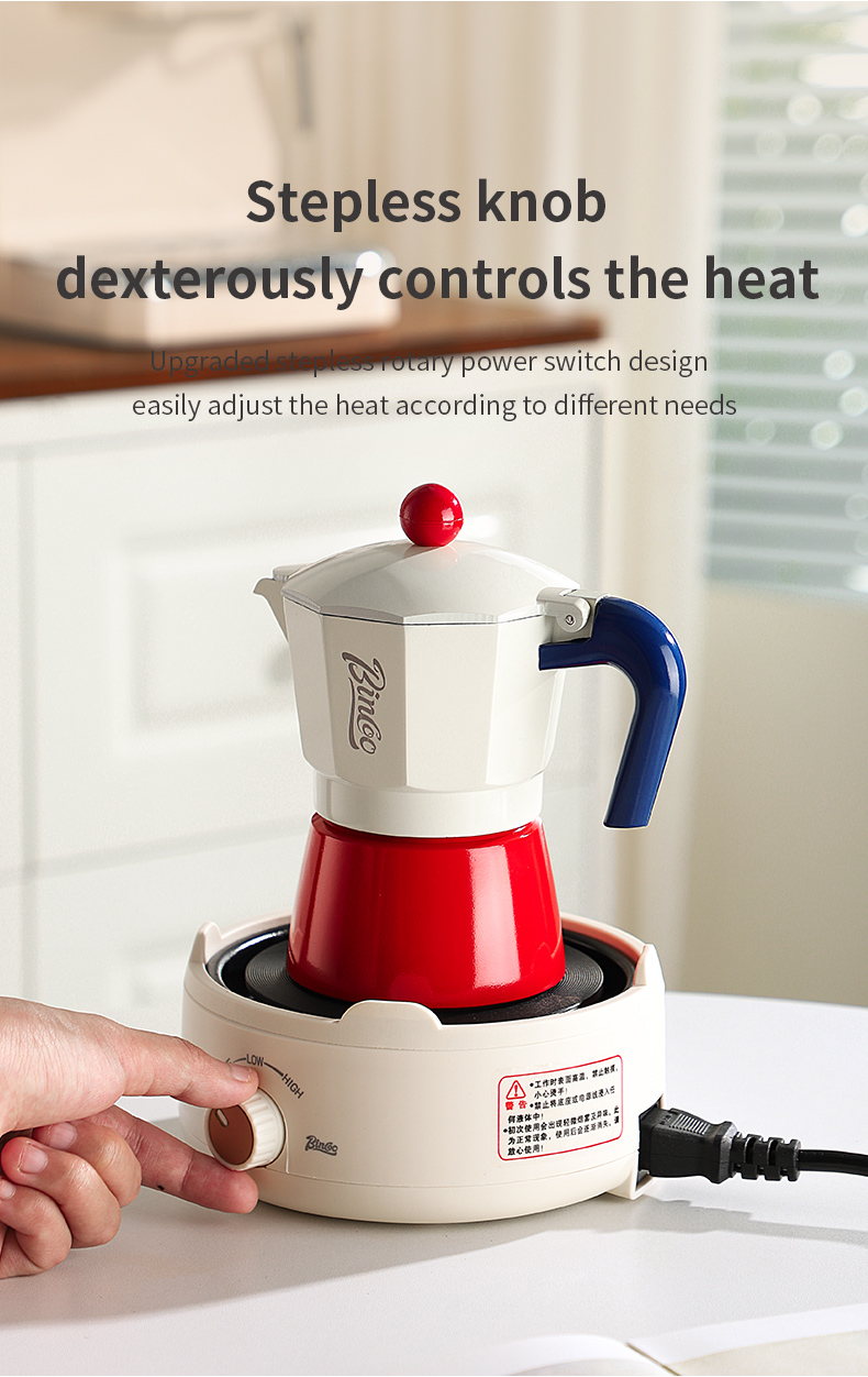 BINCOO Single Valve Moka Pot Home Style Small Coffee Pot Brewing Coffee ...