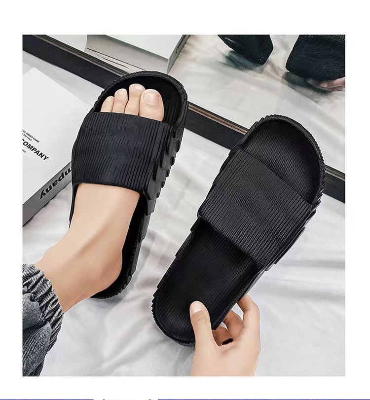 QS New men's single line beach slip-resistant slippers#WT761 | Shopee ...