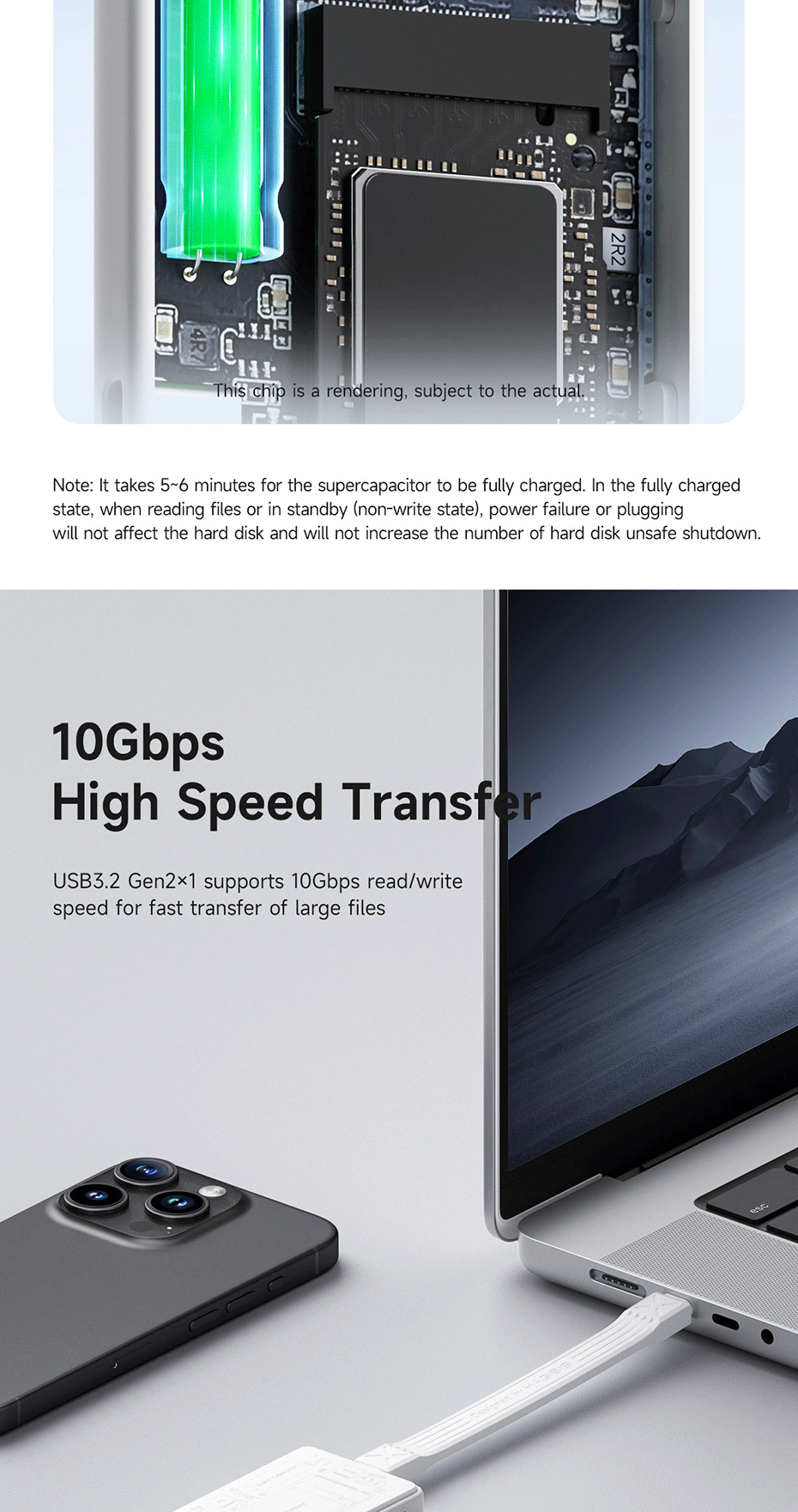 Hagibis M.2 NVMe SSD Enclosure Write Protect USB C 3.2 Gen2 10Gbps to M ...