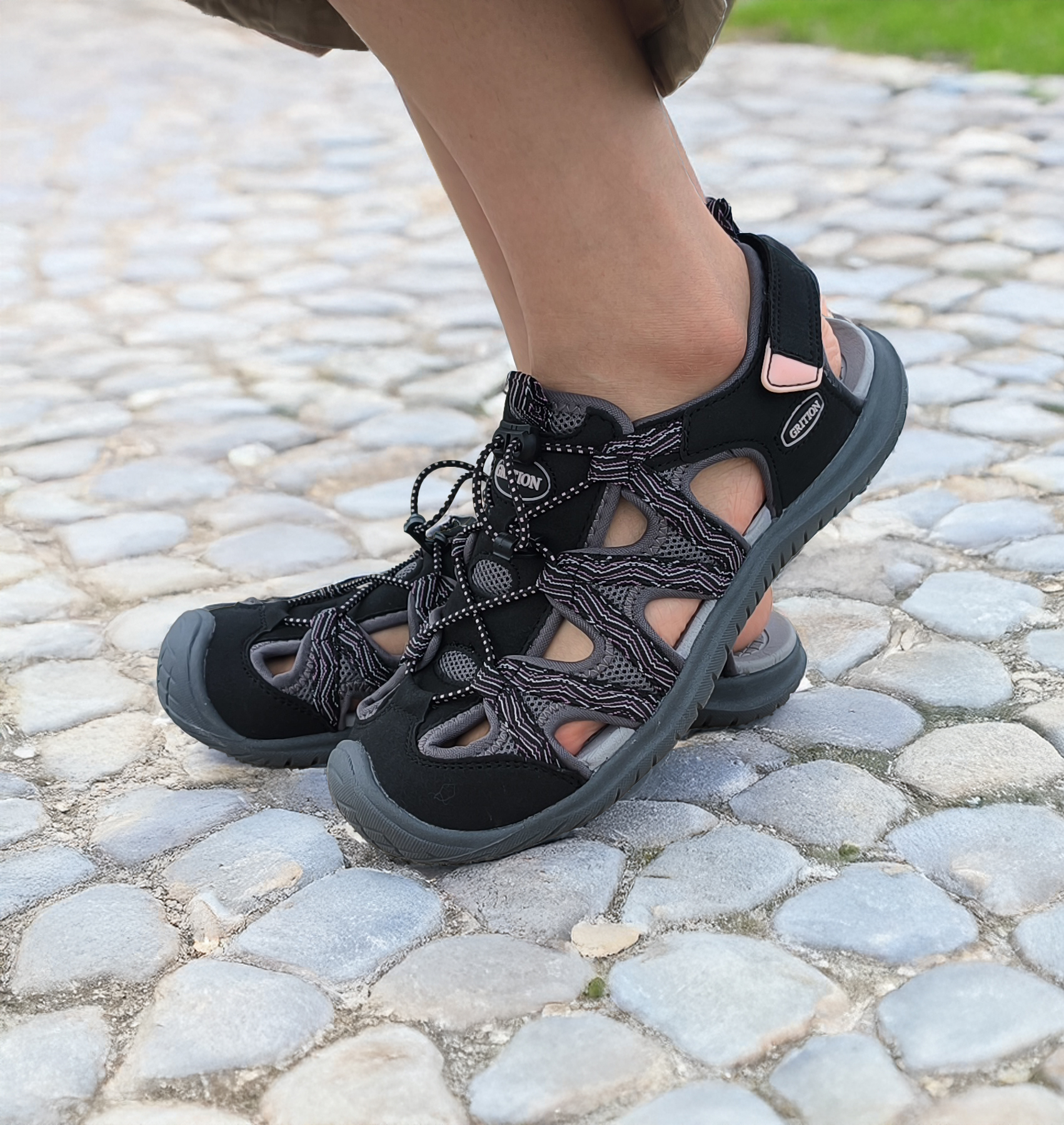 GRITION Women Waterproof Closed Toe Water Sandals Athletic Outdoor ...