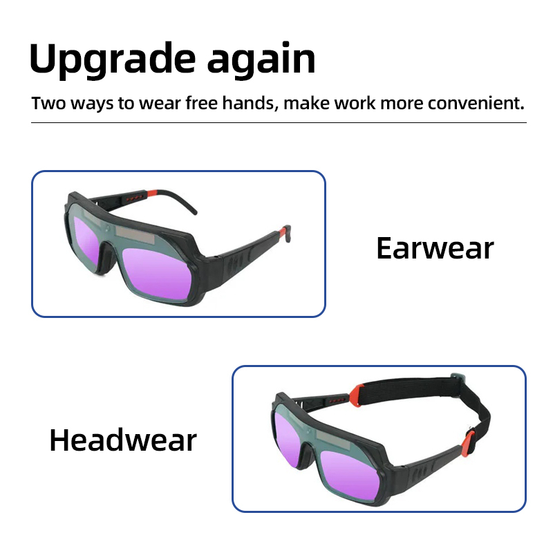Solar Powered Safety Goggles Auto Darkening Welding Eyewear Eyes ...