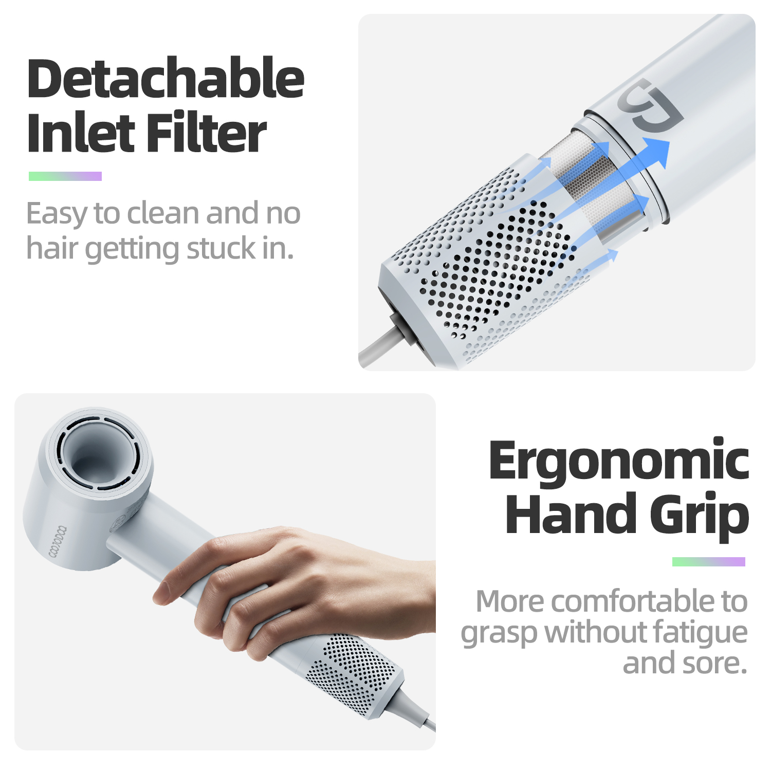 GOOJODOQ High-Speed Hair Dryer Blower Negative Ion Professional Beauty ...