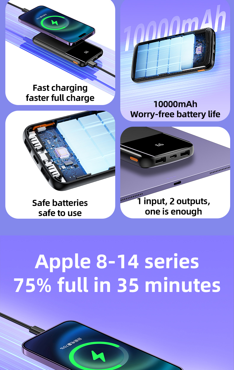 Tranyoo D08 10000mAh Powerbank Original 2.1A Fast Charge Stylish Patterns Slim And Portable ...