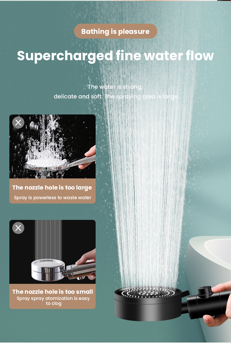 3 in 1 Shower Head Set shower 5-speed Pressurized Bathroom Shower Head ...