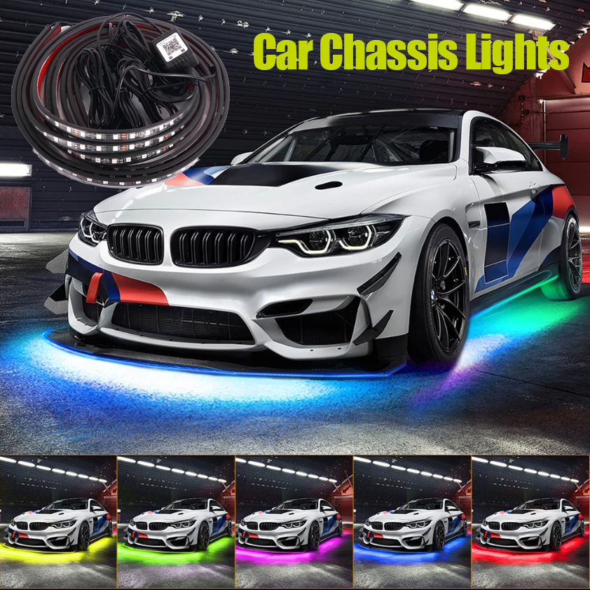Neon LED RGB Car Underglow Bottom Light APP Control Flexible Waterproof ...