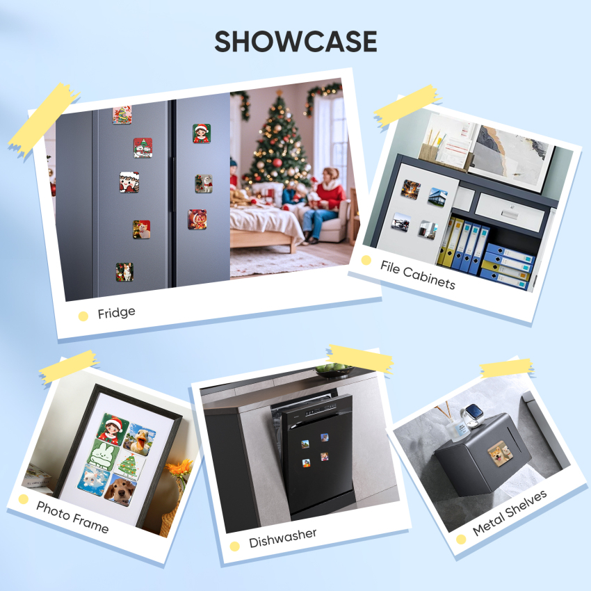 50x50mm Square Refrigerator Badge Machine with 100set Magnets Supplies ...