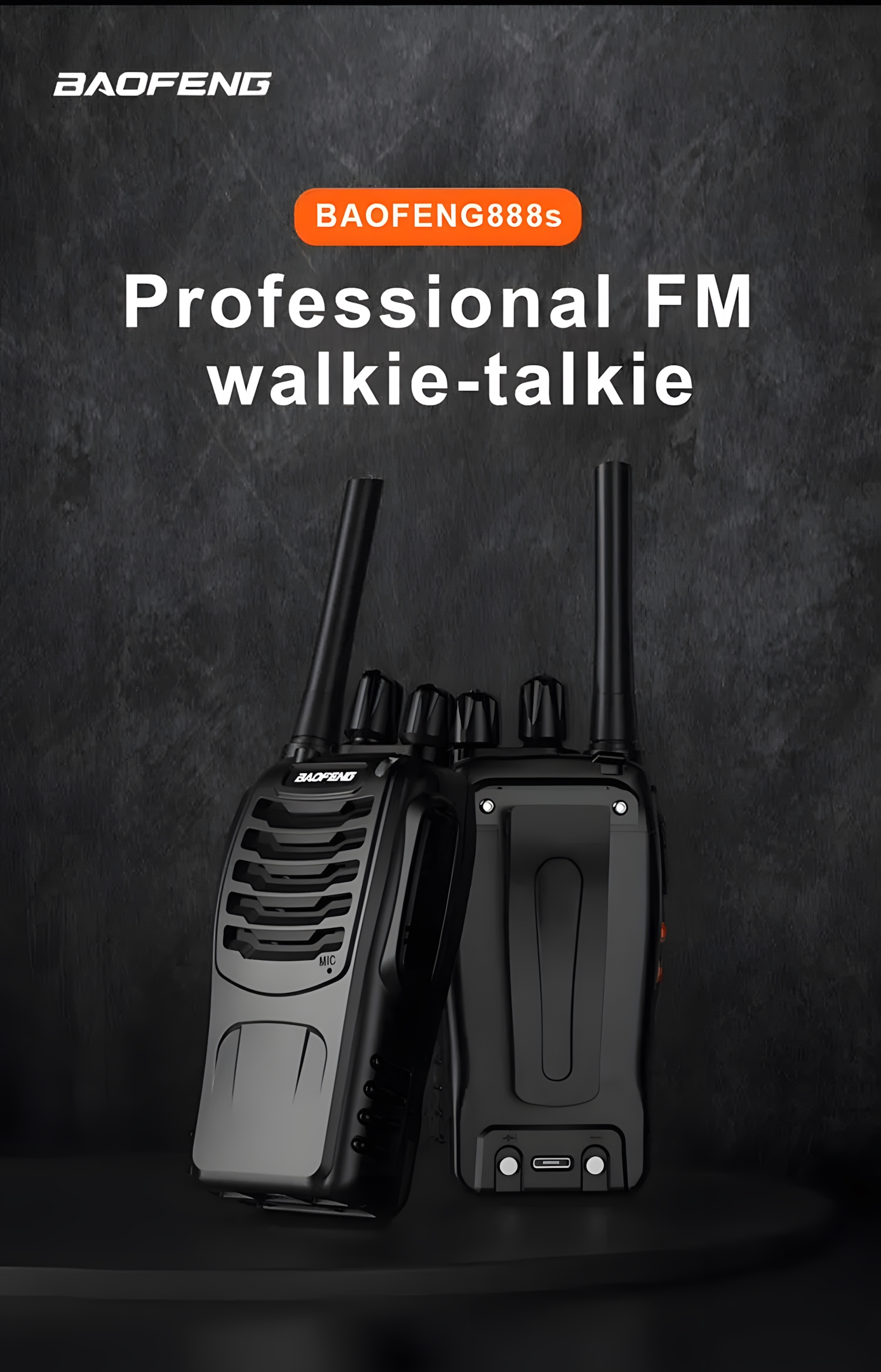 COD Baofeng BF 888S Walkie Talkie Radio 5W 16CHS Long Range Portable Two Way Enhance Mic Audio ...