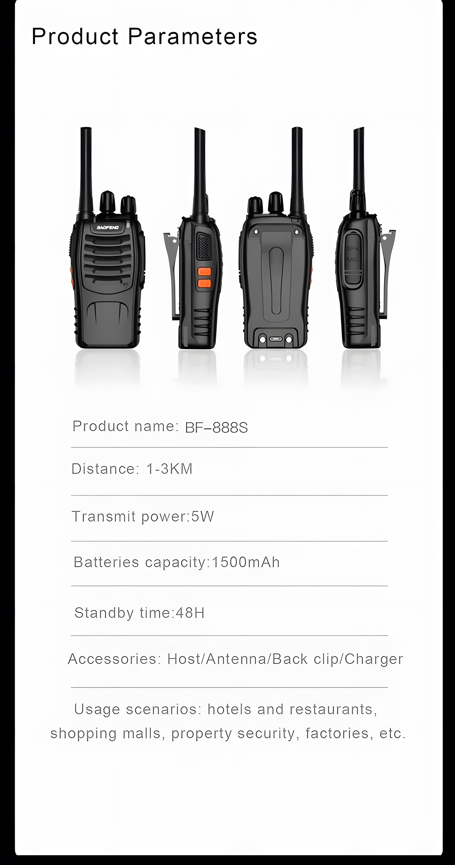 COD Baofeng BF 888S Walkie Talkie Radio 5W 16CHS Long Range Portable ...