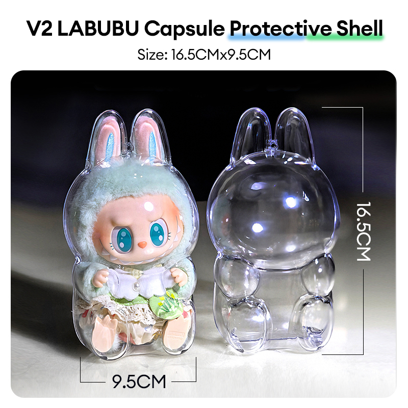 MISN V2 Labubu Protective Acrylic Case Thickened Doll Bag Acrylic shell ...