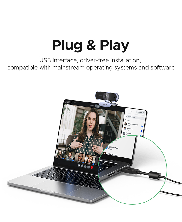 UGREEN USB Webcam 2K HD Mini Webcam For Laptop Computer Web Camera Dual ...