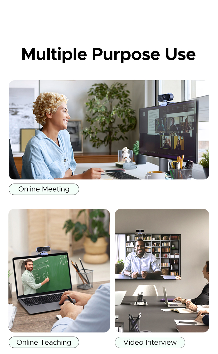 UGREEN USB Webcam 2K HD Mini Webcam For Laptop Computer Web Camera Dual ...