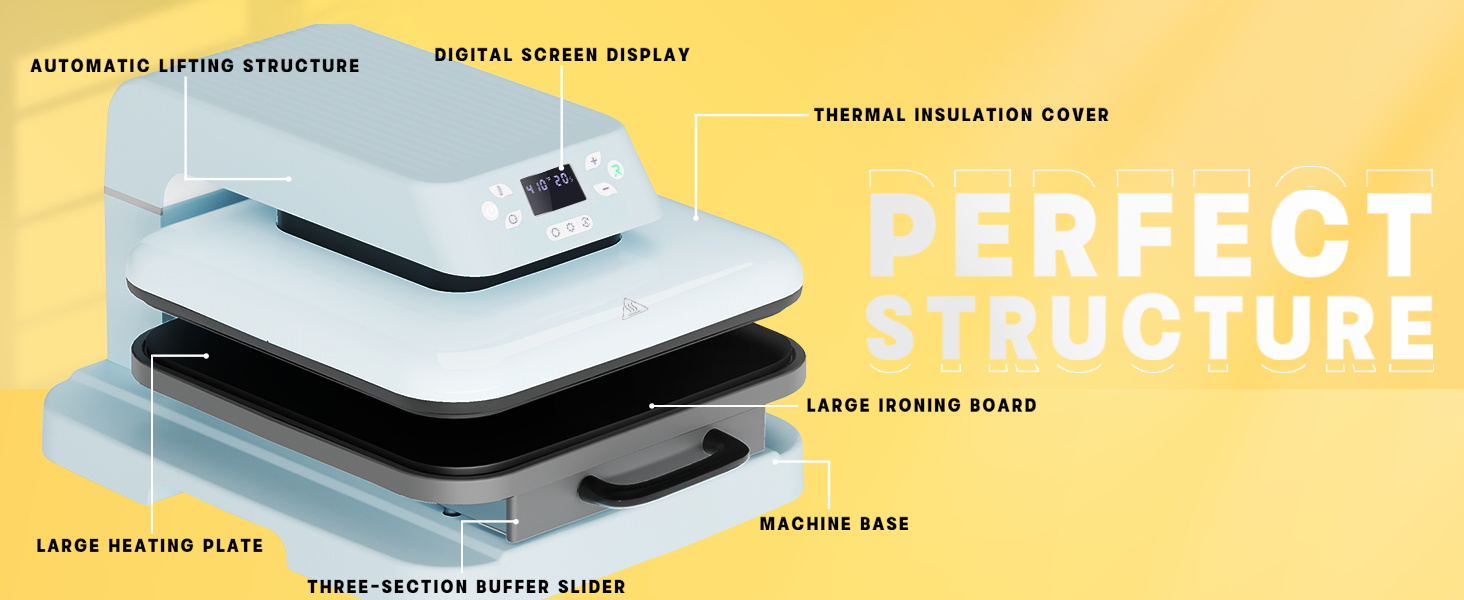 HTVRONT 15"x15" 220V Auto Heat Press Machine Transfer Sublimation ...