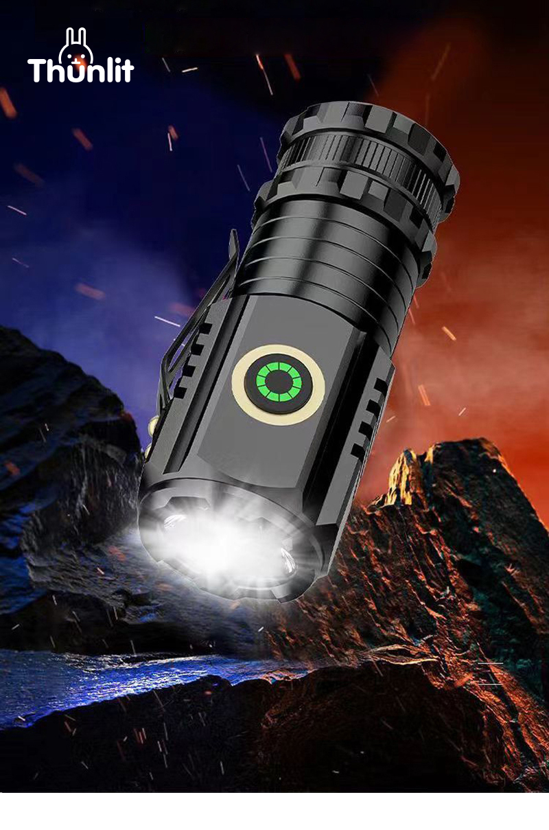Thunlit Portable Flashlight Outdoor Waterproof 3-eyed Monster Strong ...