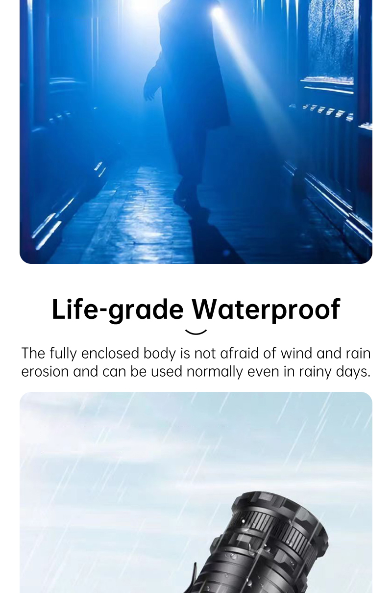 Thunlit Portable Flashlight Outdoor Waterproof 3-eyed Monster Strong Light Flashlight ...