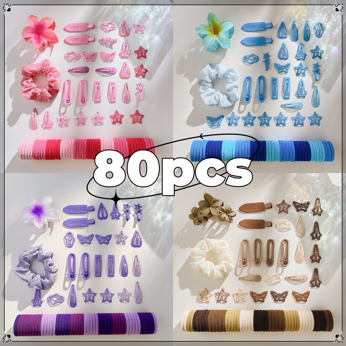 Colourful Hair Clip For Women Hair Tie Stretch Rubber Hair Band Hair ...