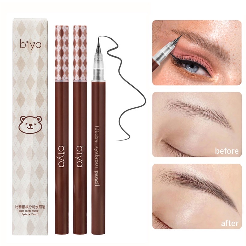 Biya Water Eyebrow Pencil Waterproof Sweatproof Long Lasting Not Easy ...