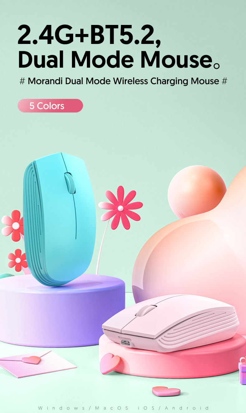 AKER Mini Wireless Bluetooth 2.4G Mouse 1600DPI Mouse for Laptop Pad ...