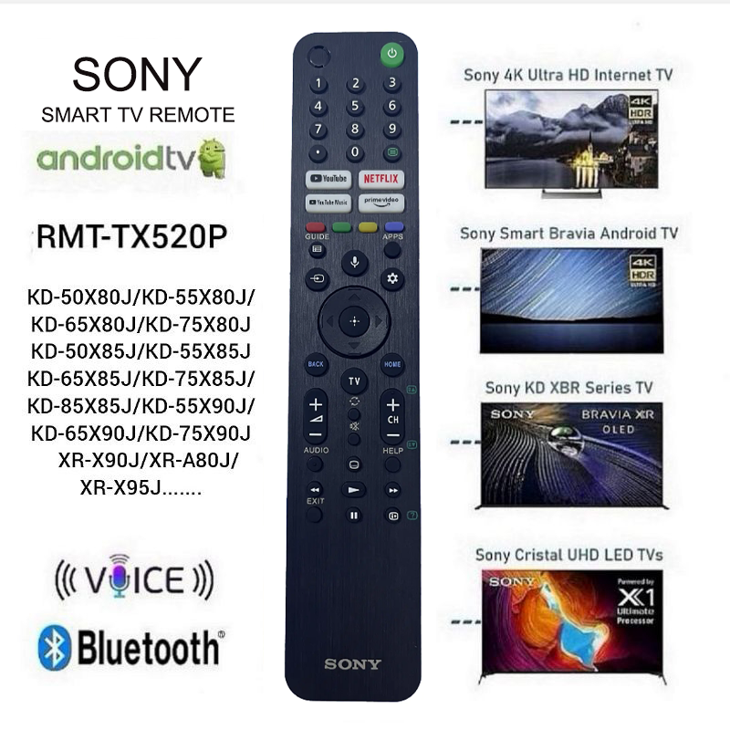 Genuine Voice remote SONY Smart TV BRAVIA XR 4K 8K UItra HD YouTube ...