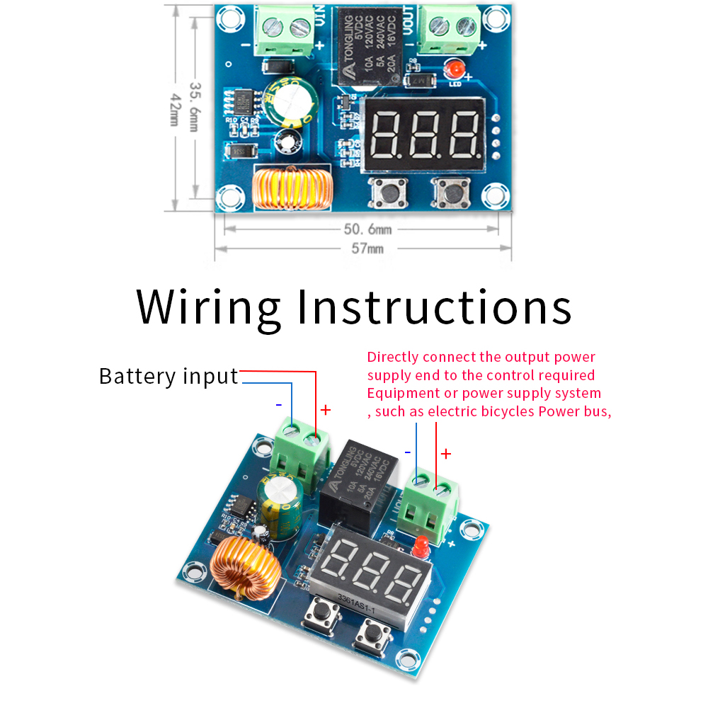 XH-M609 DC 12V-36V Charger Module Voltage OverDischarge Battery ...