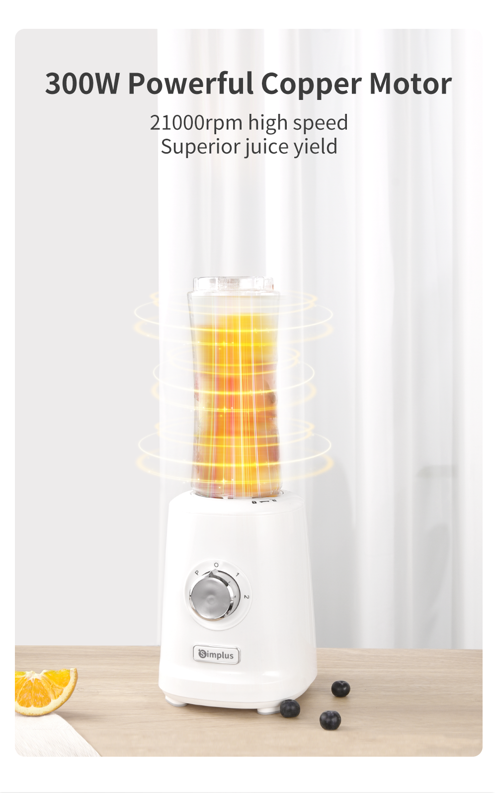 Simplus Blender Juicer 1.25L Multifunctional Food Processor 3 Blending ...