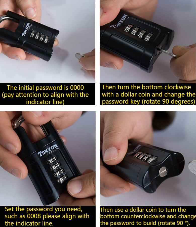 KNSYYC Heavy Duty Combination Padlock Anti-Theft Big Padlock 4 Digit ...