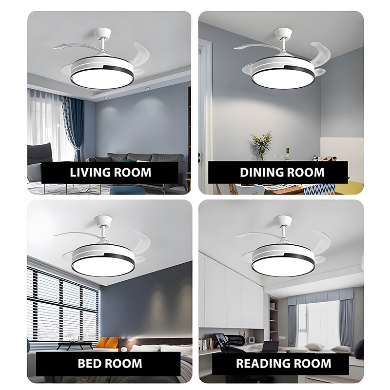 GOGEOUS Ceilings Fan with lights 42'' Invisible Ceiling Fan With Light ...