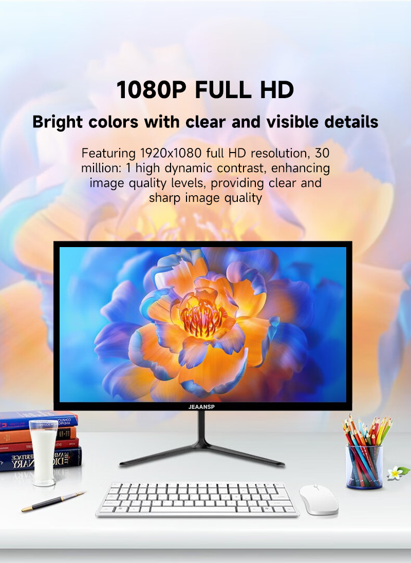 JEAANSP Borderless Ultra-thin Monitor 22"24"25"27 Inch 75Hz 1080P HD PC ...