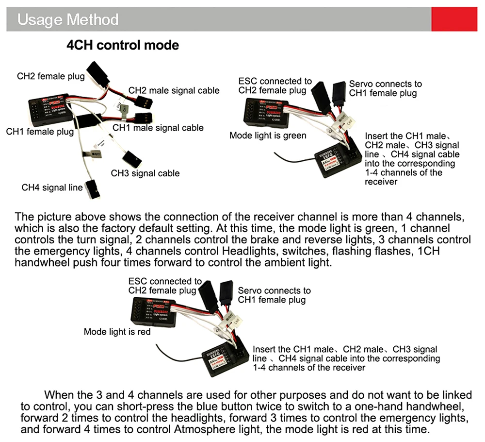 DUMBORC FZD Light System 10A LED Controller for 1/10 1/8 RC Model Car Truck Boat Airplane Drift ...